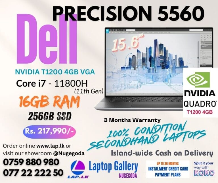 Dell Precision 5560 (Core i7 11800H - 11th Gen) (NVIDIA T1200 4GB VGA ...